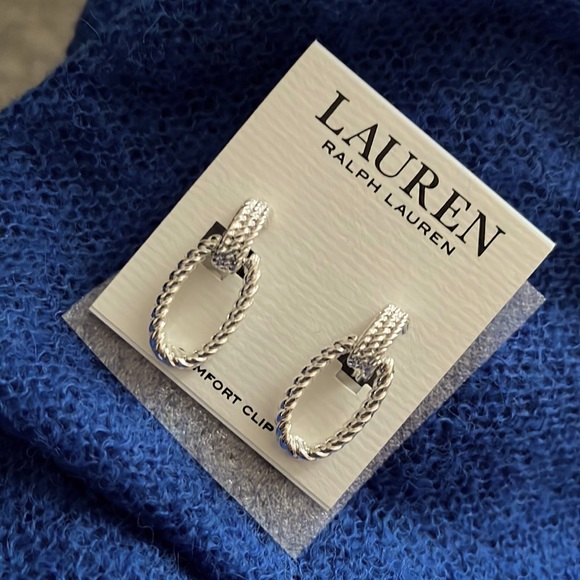 Lauren Ralph Lauren | Jewelry | Silver Chain Hoop Clip On Earrings From Lauren Ralph Lauren Nwt ...